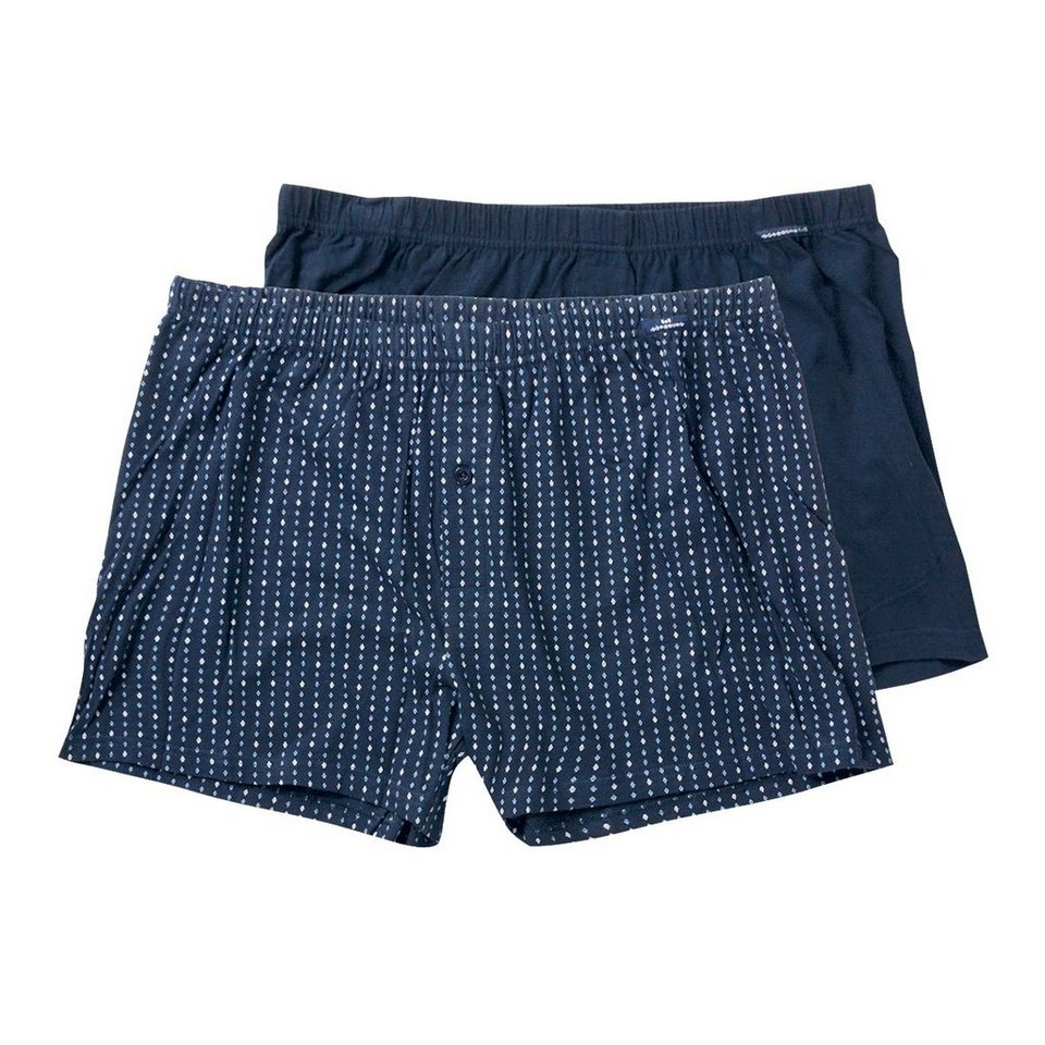 GÖtzburg Boxershorts Übergrößen Boxershorts 2er Pack Navy Unigemustert