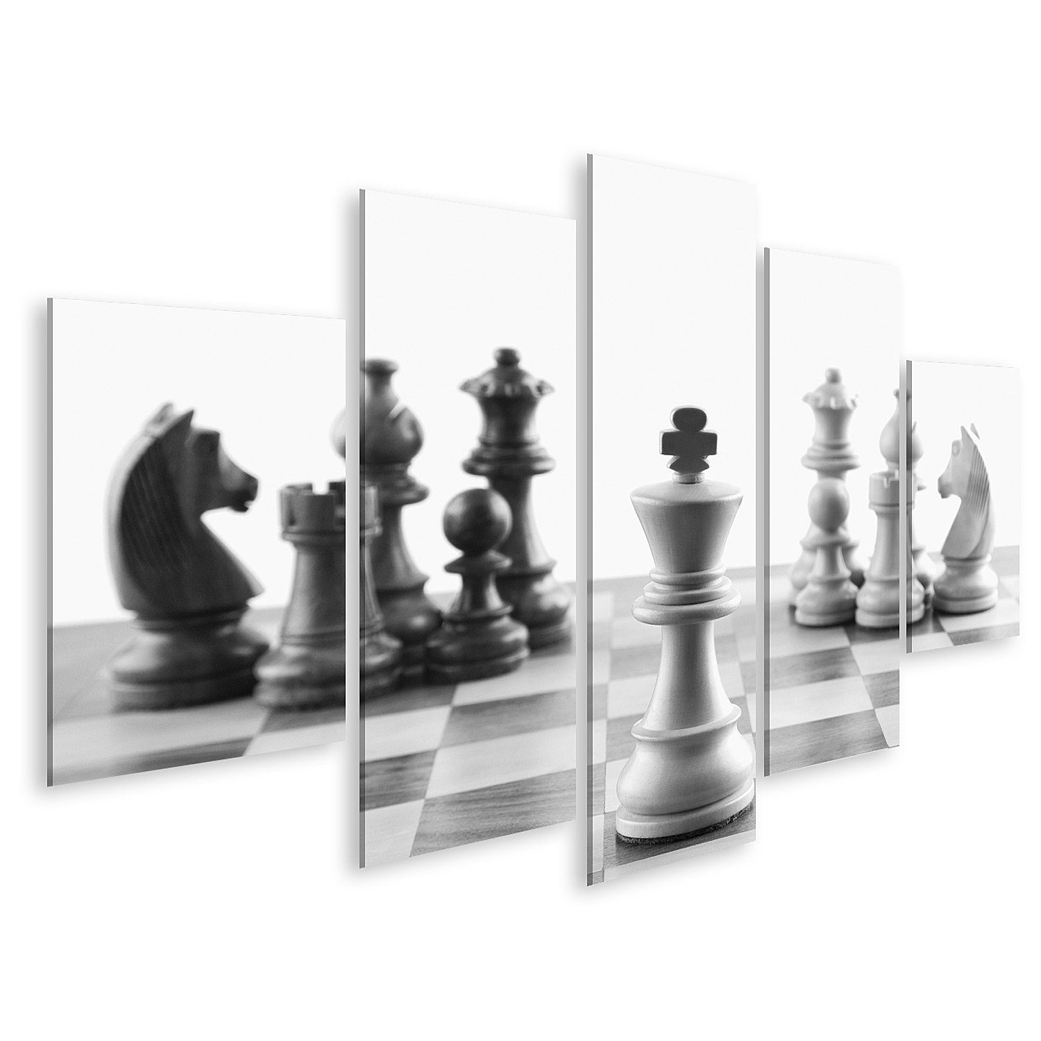 islandburner Leinwandbild Bild auf Leinwand Close Up Von Schachfiguren Auf Einem Schachbrett Wa