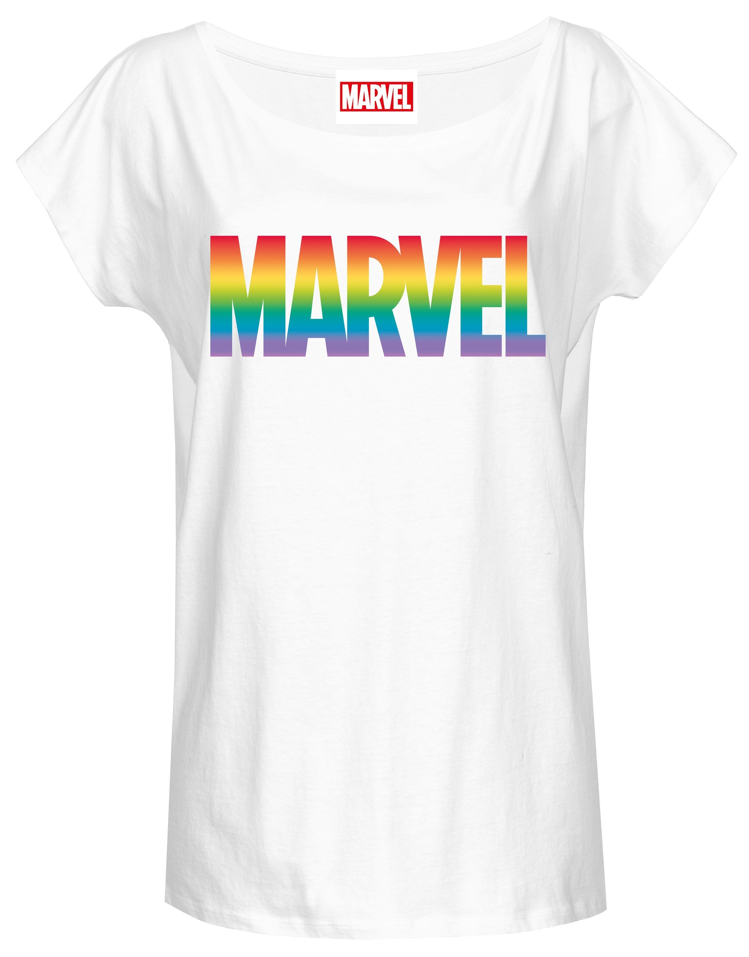 MARVEL T-Shirt Marvel Pride, legerer Schnitt, kurze Ärmel, runder ...