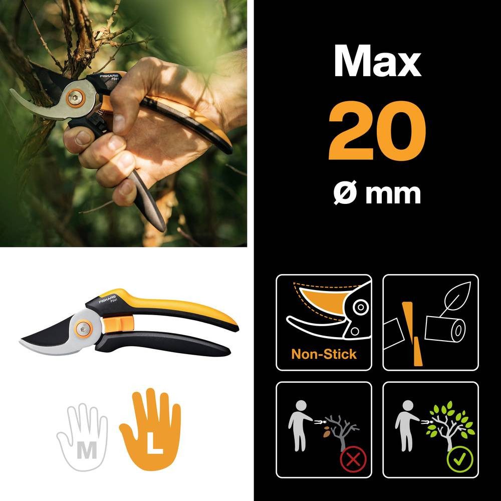 Fiskars Gartenschere Solid™ L Bypass-Gartenschere P341, Heckenschere