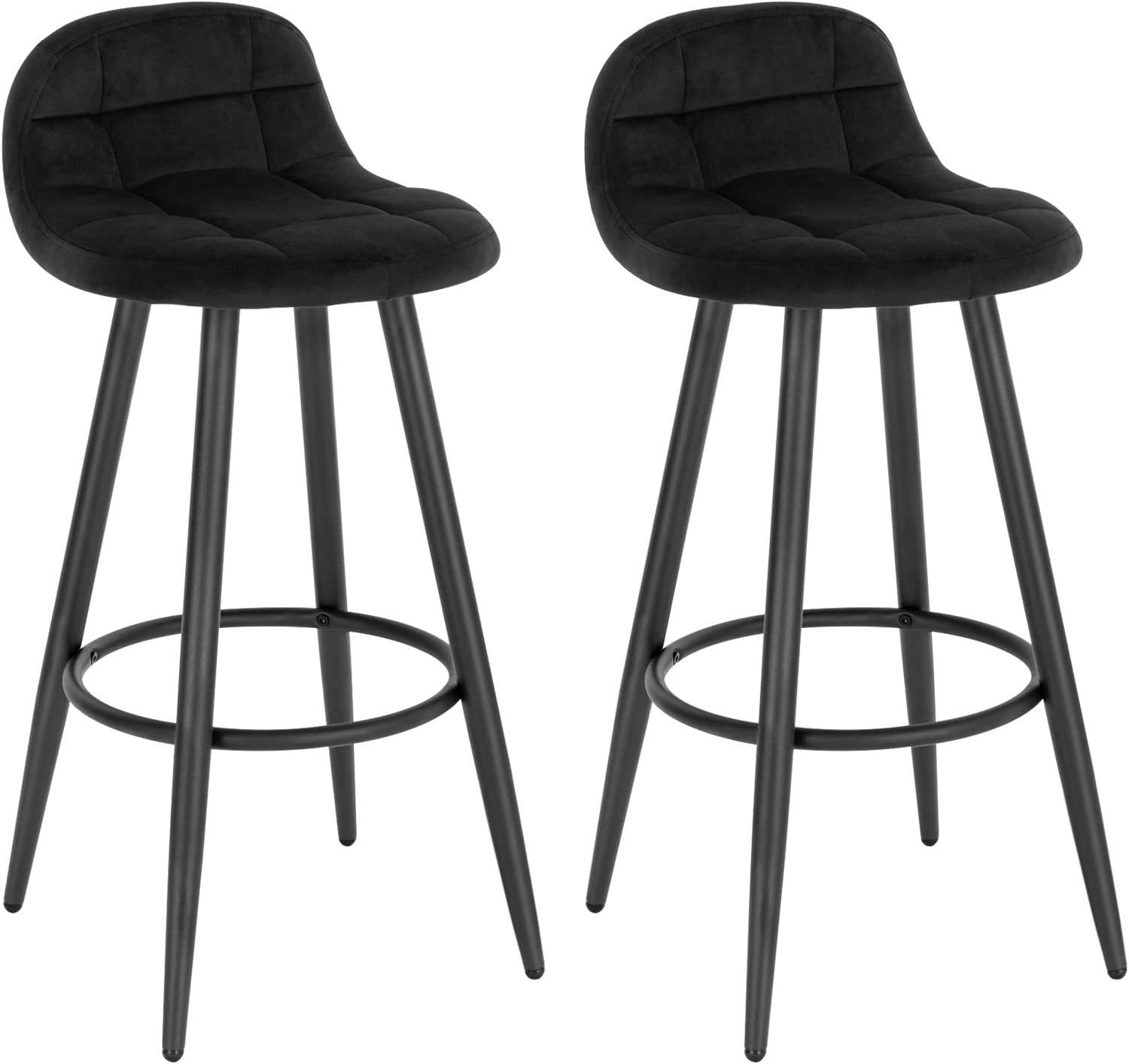 Woltu Barhocker 2 St Gepolstert Mit Samtbezug Sitzhöhe 70 Cm