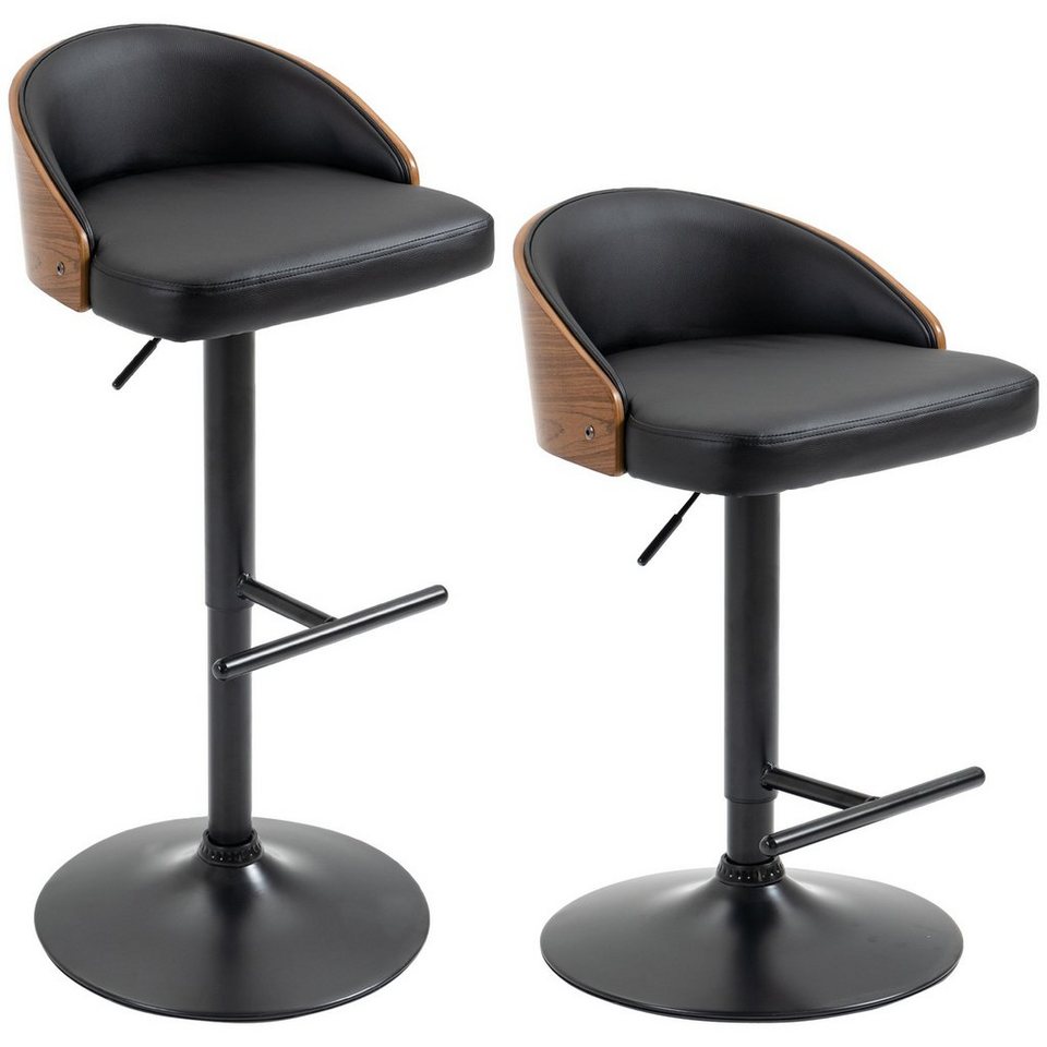 Homcom Barhocker Barstühle Mit Fußstütze Drehstühle 2 St