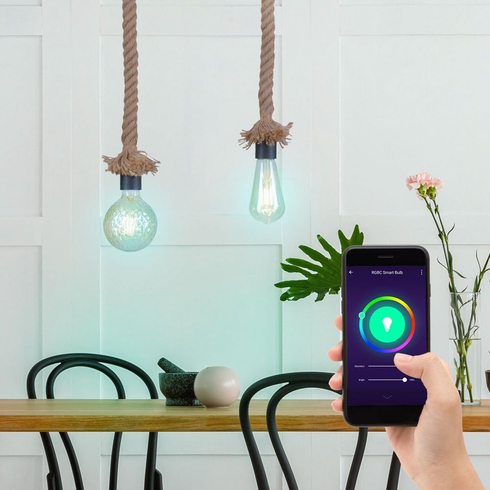 Etc Shop Smarte Led Leuchte Smart Retro Decken Pendel Lampe Dimmbar