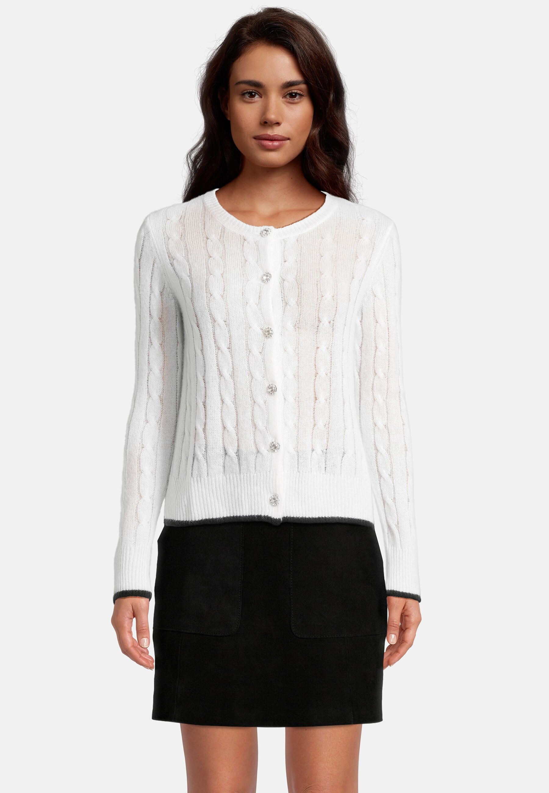 Princess goes Hollywood Strickjacke mit Glitzerknöpfen, Kaschmir-Baumwolle-Mix