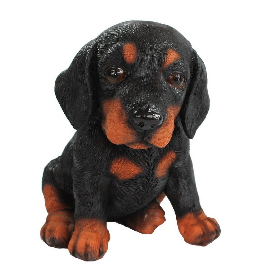 Colourliving Tierfigur Hunde Figur Dackel Welpe Sitzend Dackel Figur