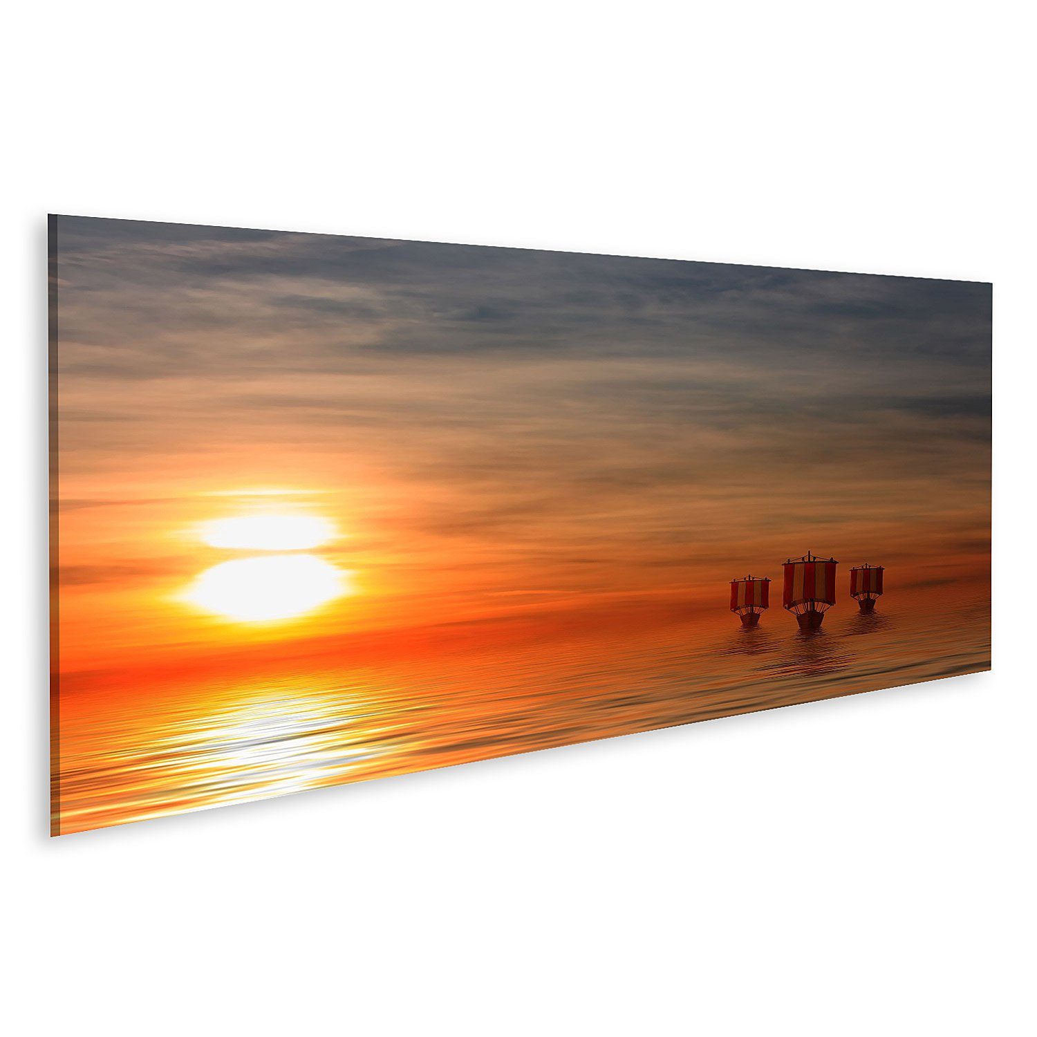 islandburner Leinwandbild Bild auf Leinwand Wikinger Schiffe Wandbild Leinwandbild Wand Bilder