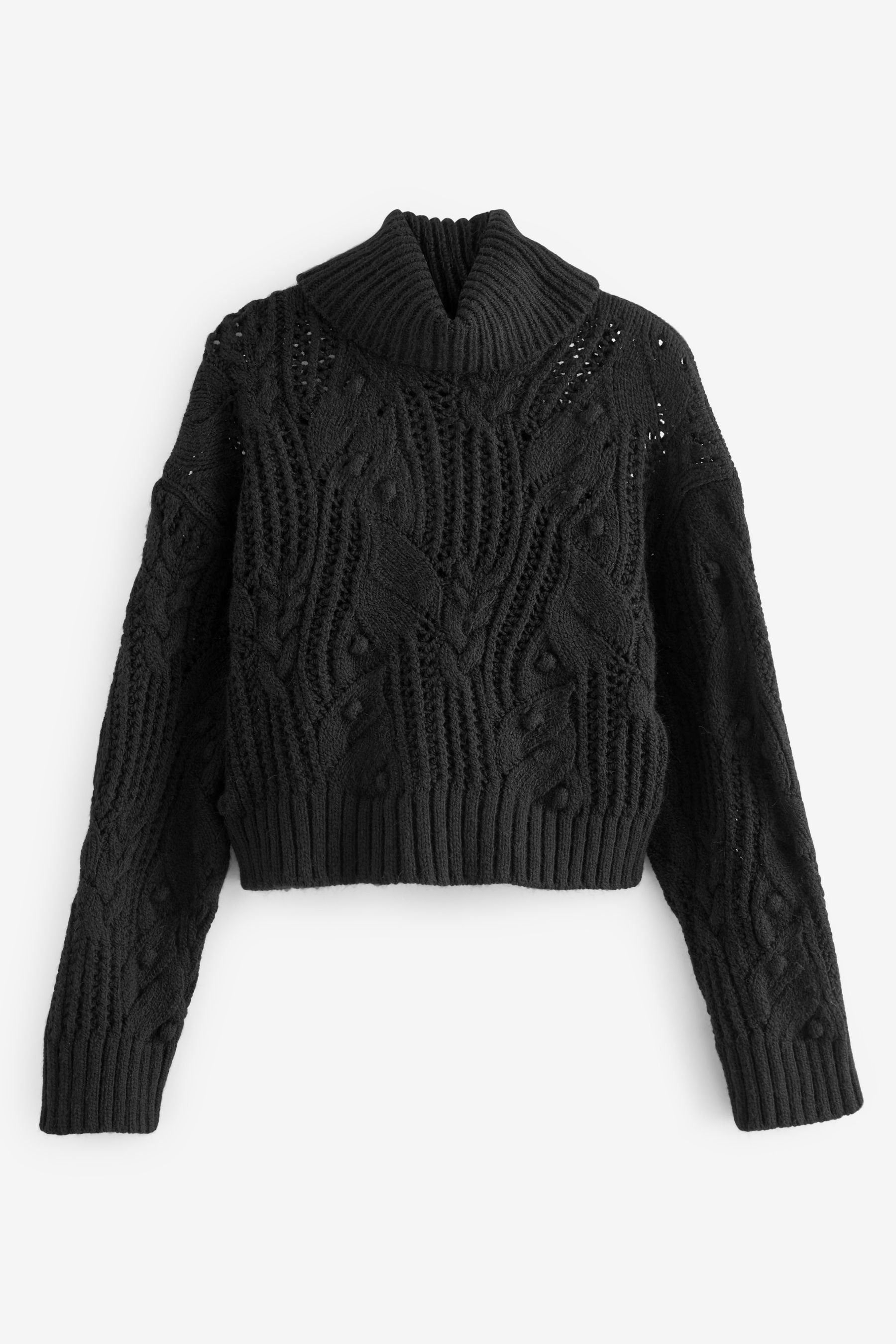 Next Rollkragenpullover Rollkragenpullover Mit Offenem Häkelmuster 1 Tlg