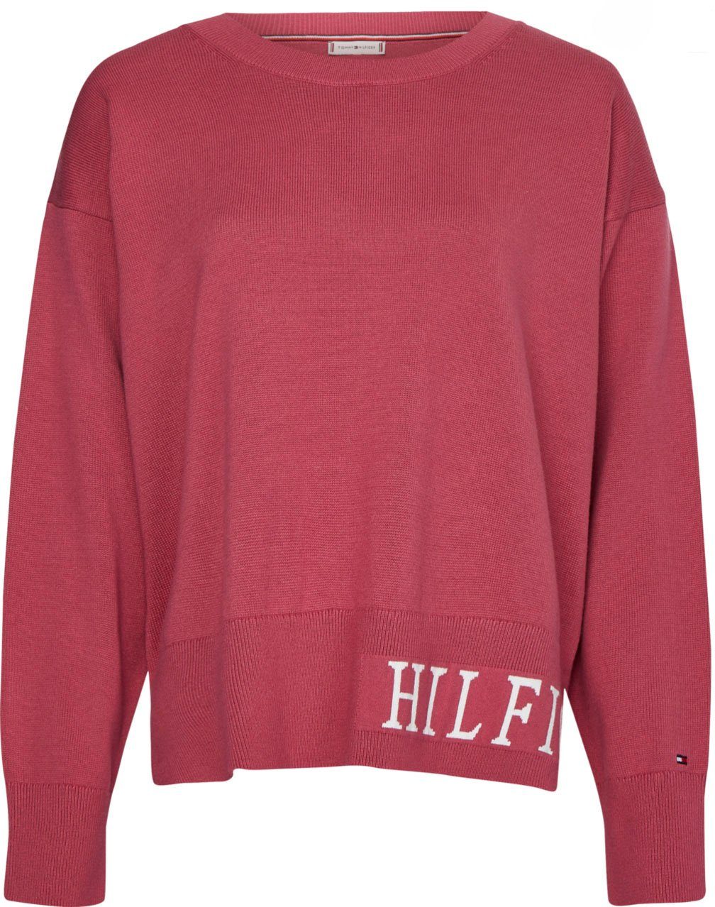Tommy Hilfiger Curve Rundhalspullover Crv Cotton Graphic C Nk Swtr Mit