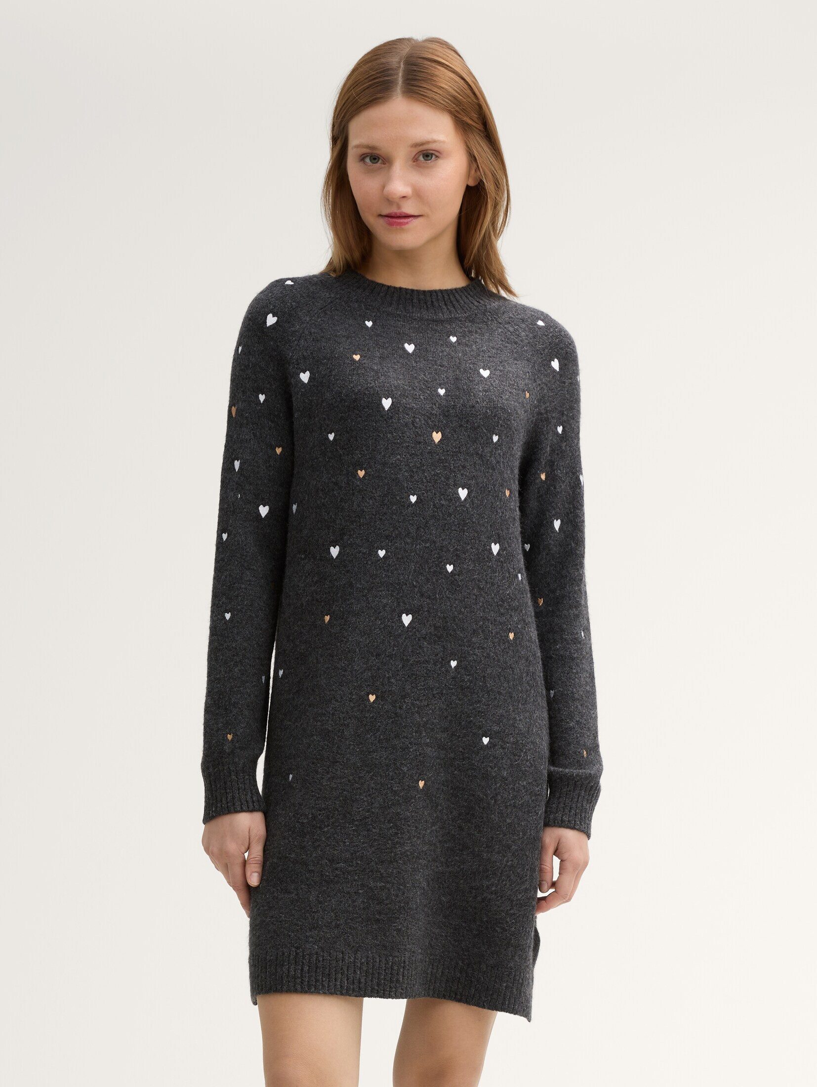 Tom Tailor Denim Sommerkleid Strickkleid Mit Herz Stickerei Mit Stickereien
