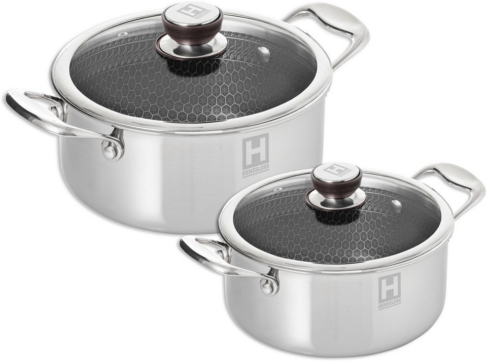 Hensslers Topf Set Edelstahl Set 2 Tlg Je 1 Kochtopf Ø 20 Und 24