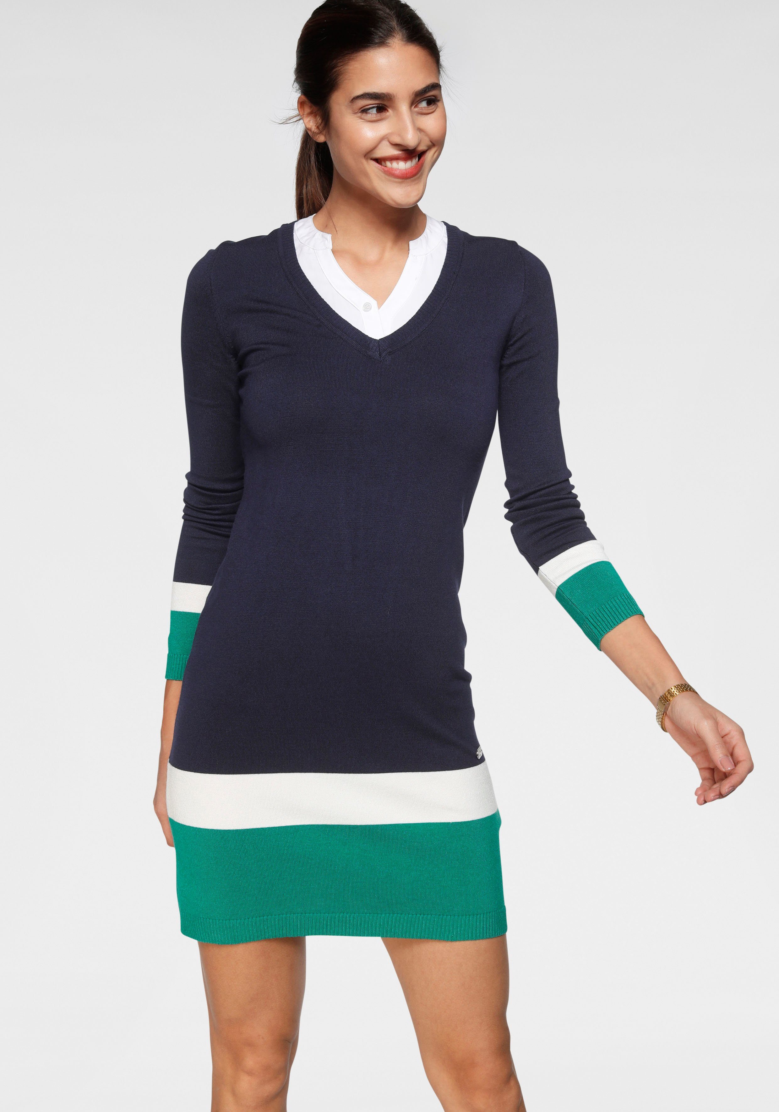 Tom Tailor Polo Team Strickkleid Mit Eingesetztem Blusenkragen Online