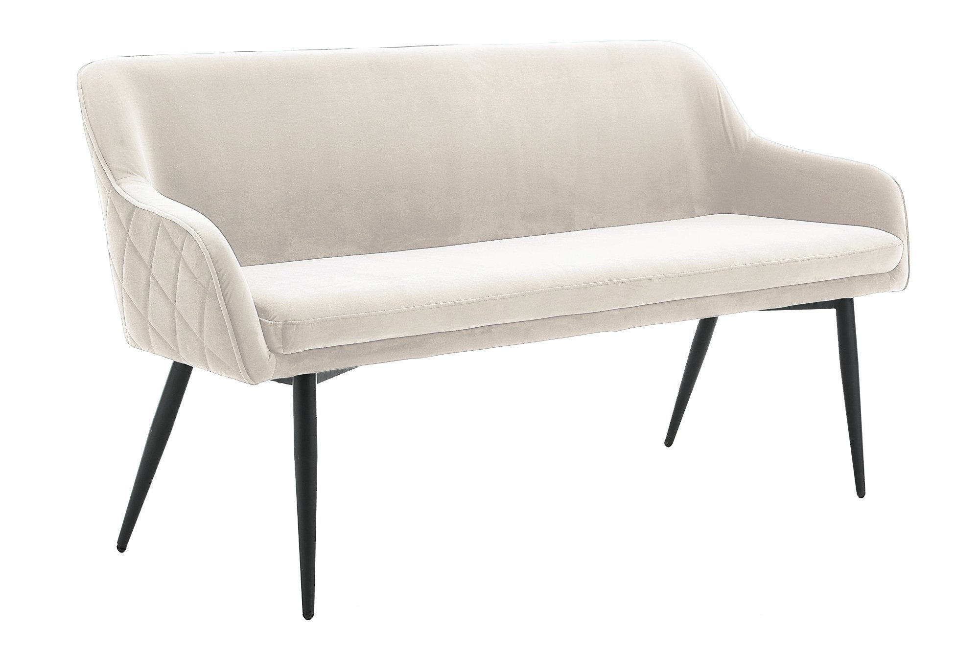 dynamic24 Sitzbank, Bank 160 cm Samt Creme
