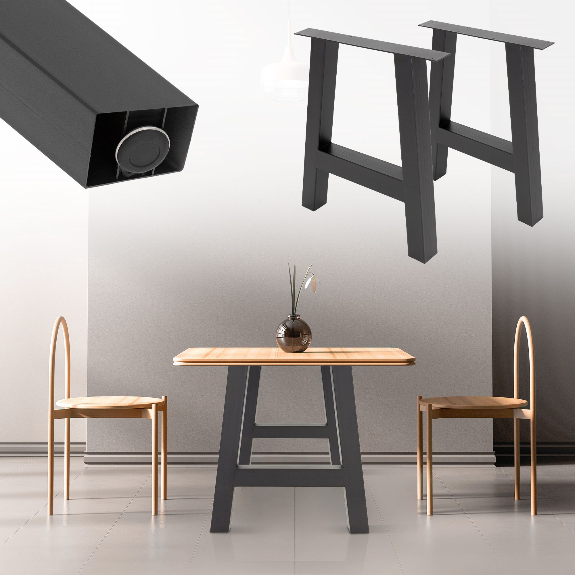Ml Design Tischbein 2er Set Tischkufen Industriedesign