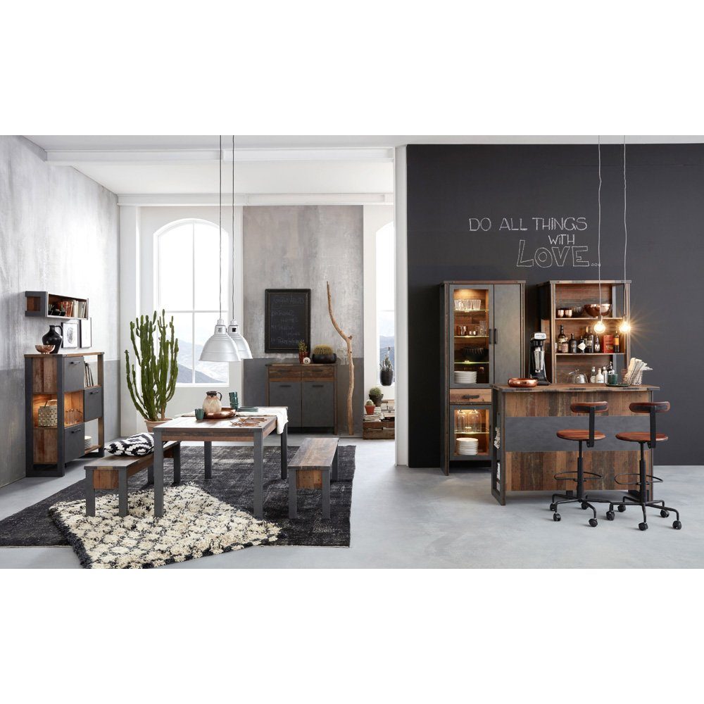 Lomadox Essgruppe Provo 19 Spar Set Mit Bar Mit Led Beleuchtung In