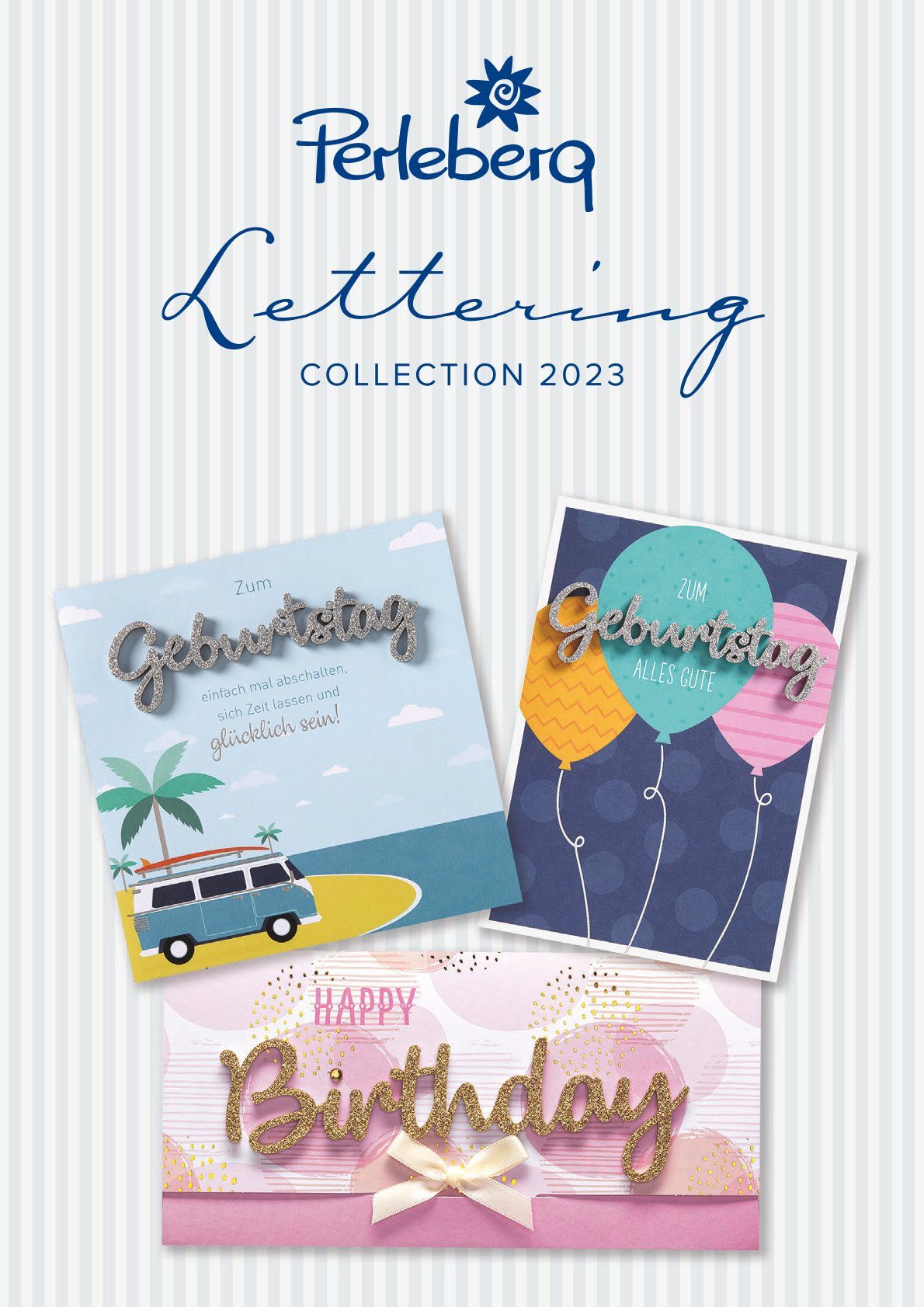 Perleberg Grußkarten LetteringSortiment 192 Glückwunschkarten mit ...