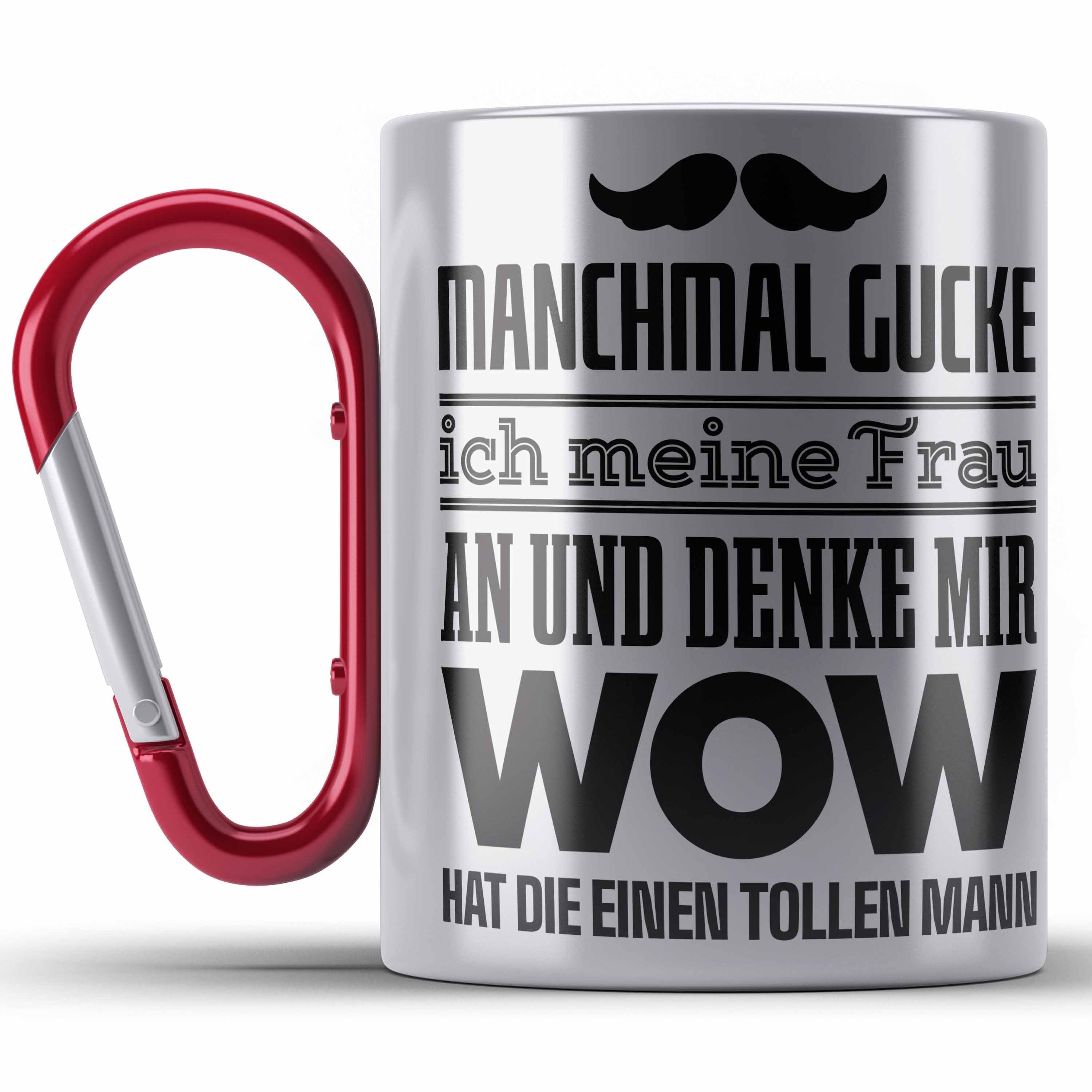 Trendation Thermotasse Ehefrau Ehemann Edelstahl Tasse mit Spruch Lustiges Geschenk Frau Männ