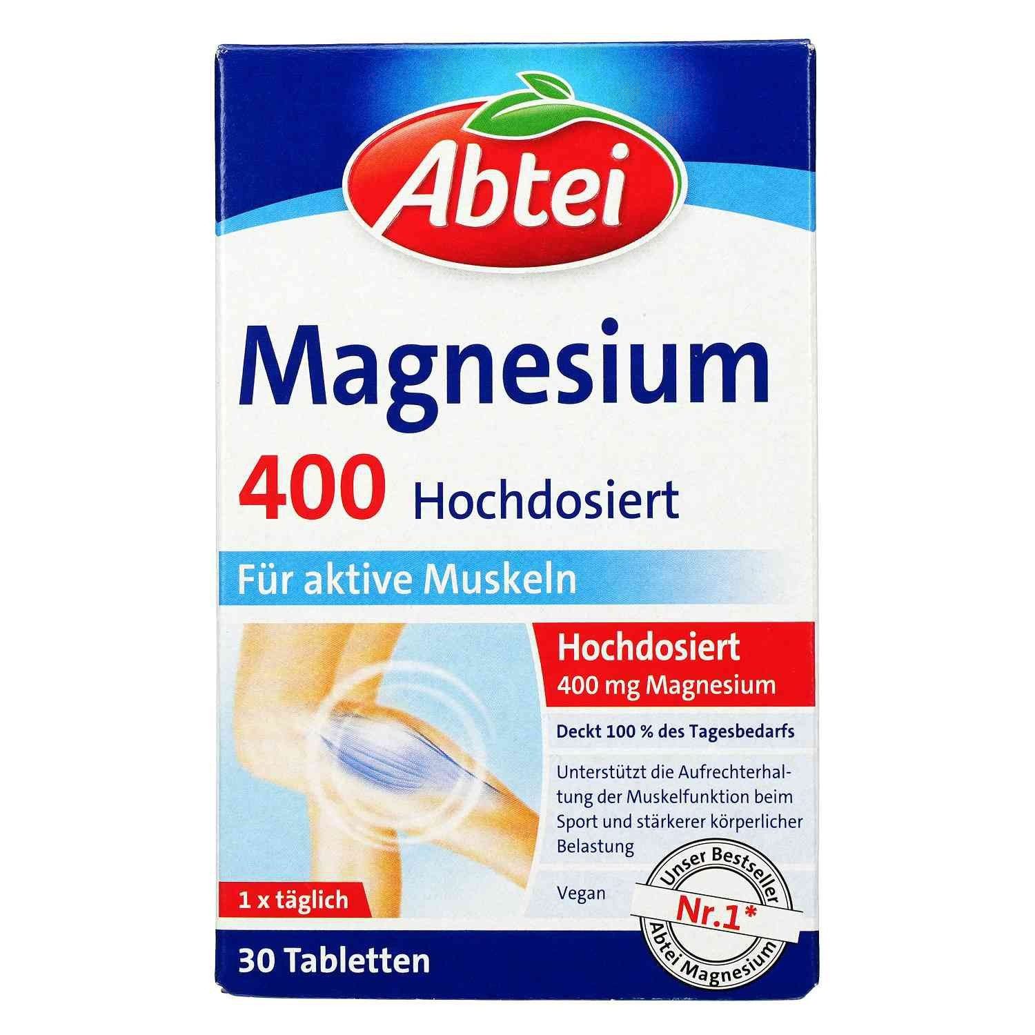 Abtei ABTEI Magnesium 400 hochdosiert Tabletten Tabletten, 30,00 St.