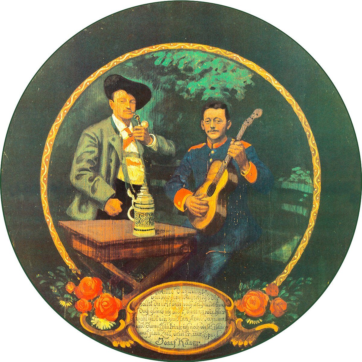 Kunstdruck Anno Dazumal Trinkspruch Josef Käser Bierkrug