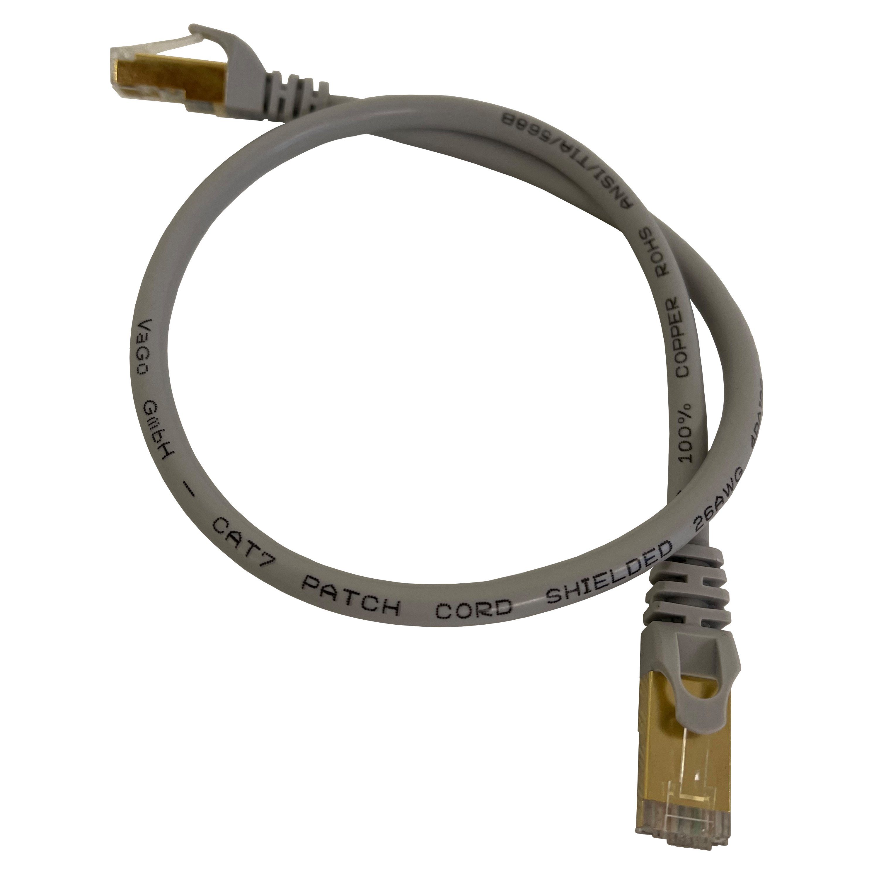 VaGo-Tools CAT7 Patchkabel Netzwerkkabel grau 0,5m Patch rund LAN-Kabel ...