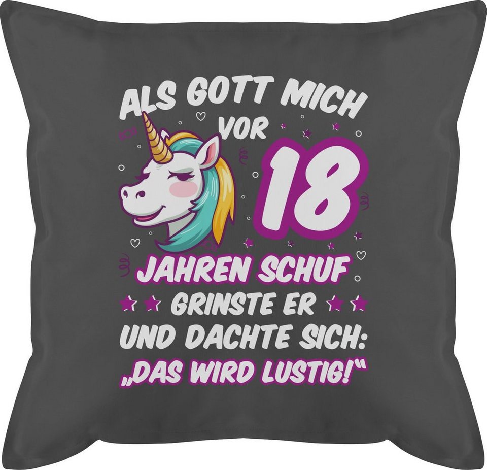 Shirtracer Dekokissen Als Gott mich vor 18 Jahren schuf grinste er ... Shirtracer Dekokissen Als Gott mich vor 18 Jahren schuf grinste er ...