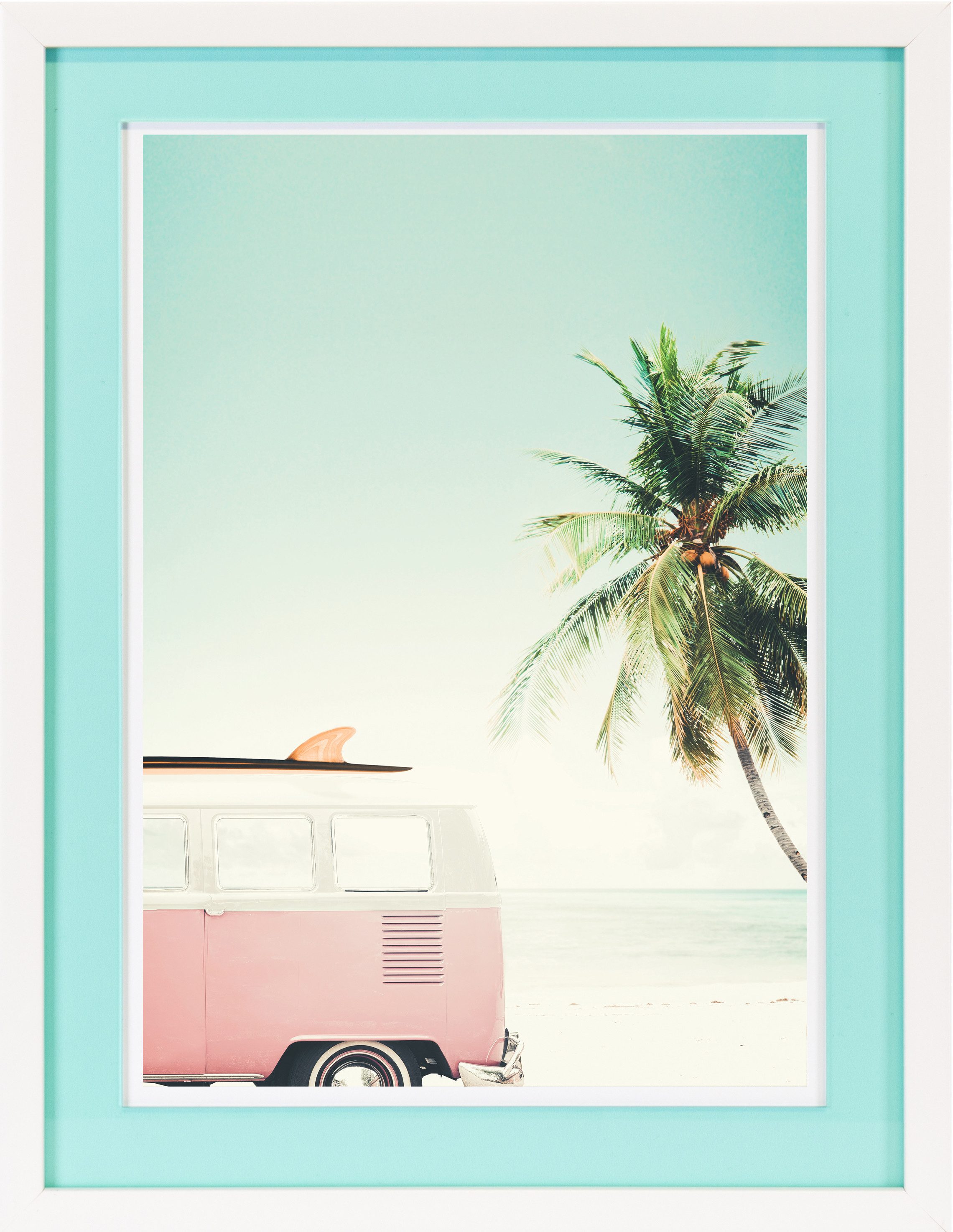 queence Bild mit Rahmen Autobus, Palme, Strand, Auto, Autos, Busse, Fahrzeuge, Meer, Palmen (1 ...