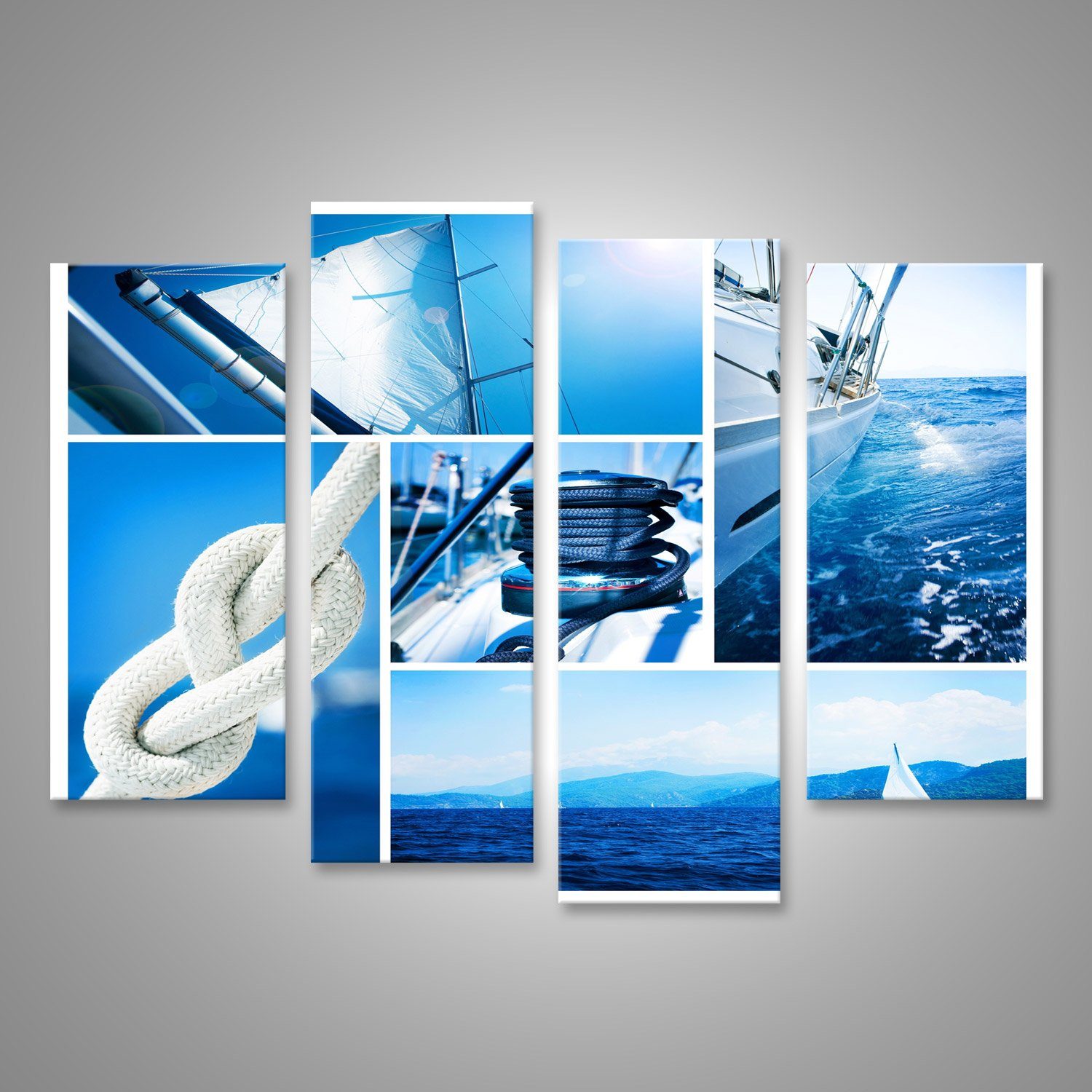 islandburner Leinwandbild »Bild auf Leinwand Yacht Collage Segelboot Yachting Konzept Wandbild L«
