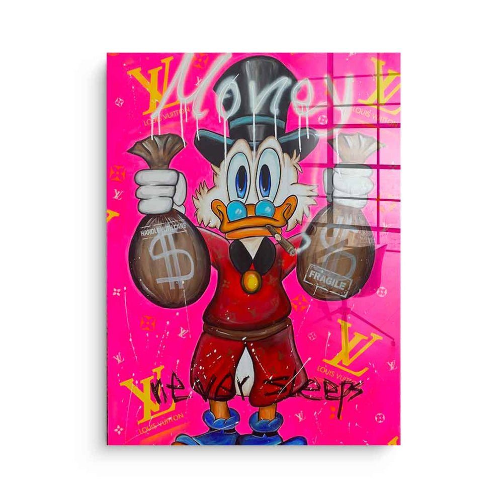 Dotcomcanvas® Acrylglasbild Pink Money Never Sleeps Acrylglas