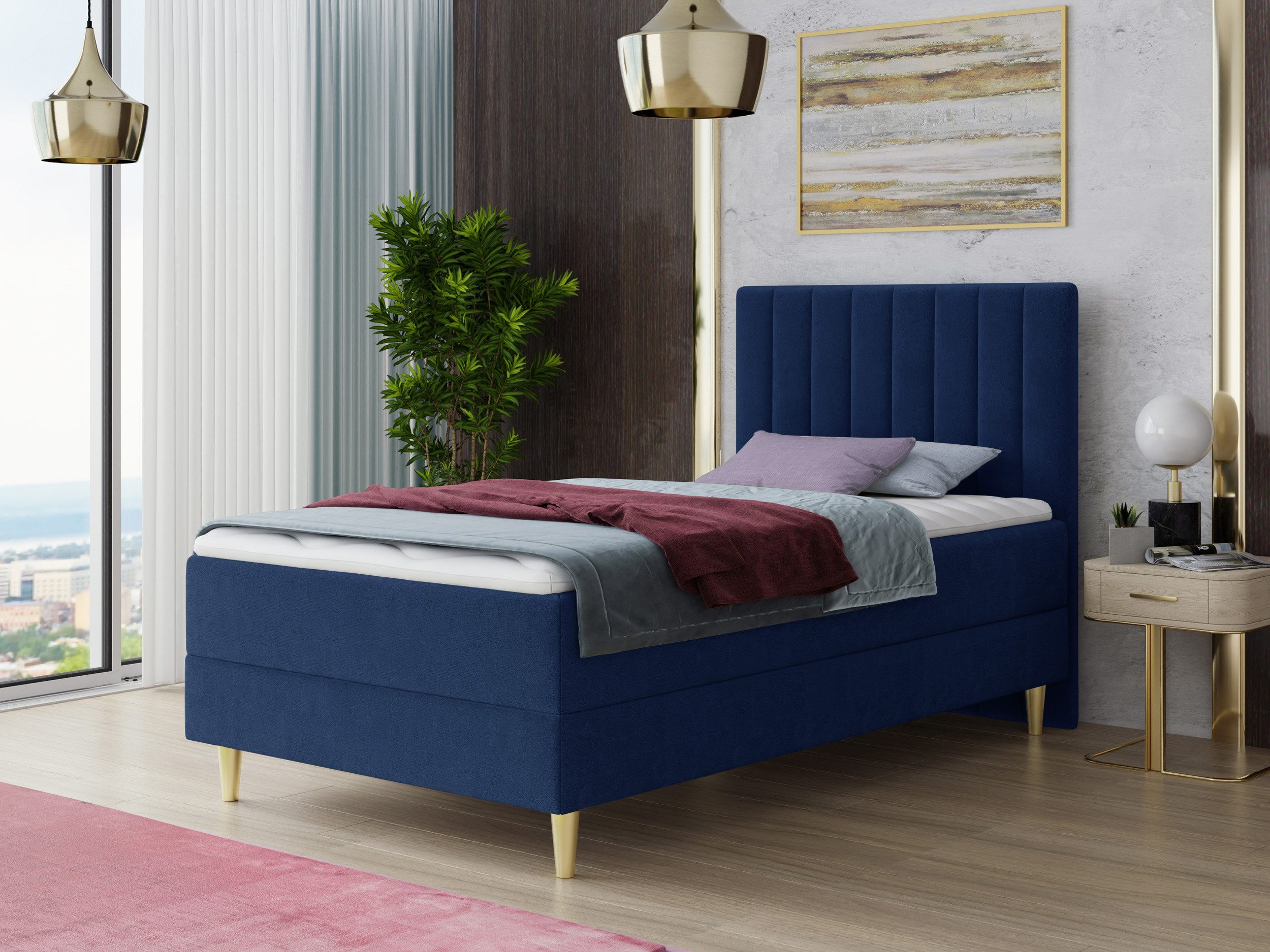 Sofnet Boxbett Gold Mini Mit Bettkasten Bonell Matratze Und Topper