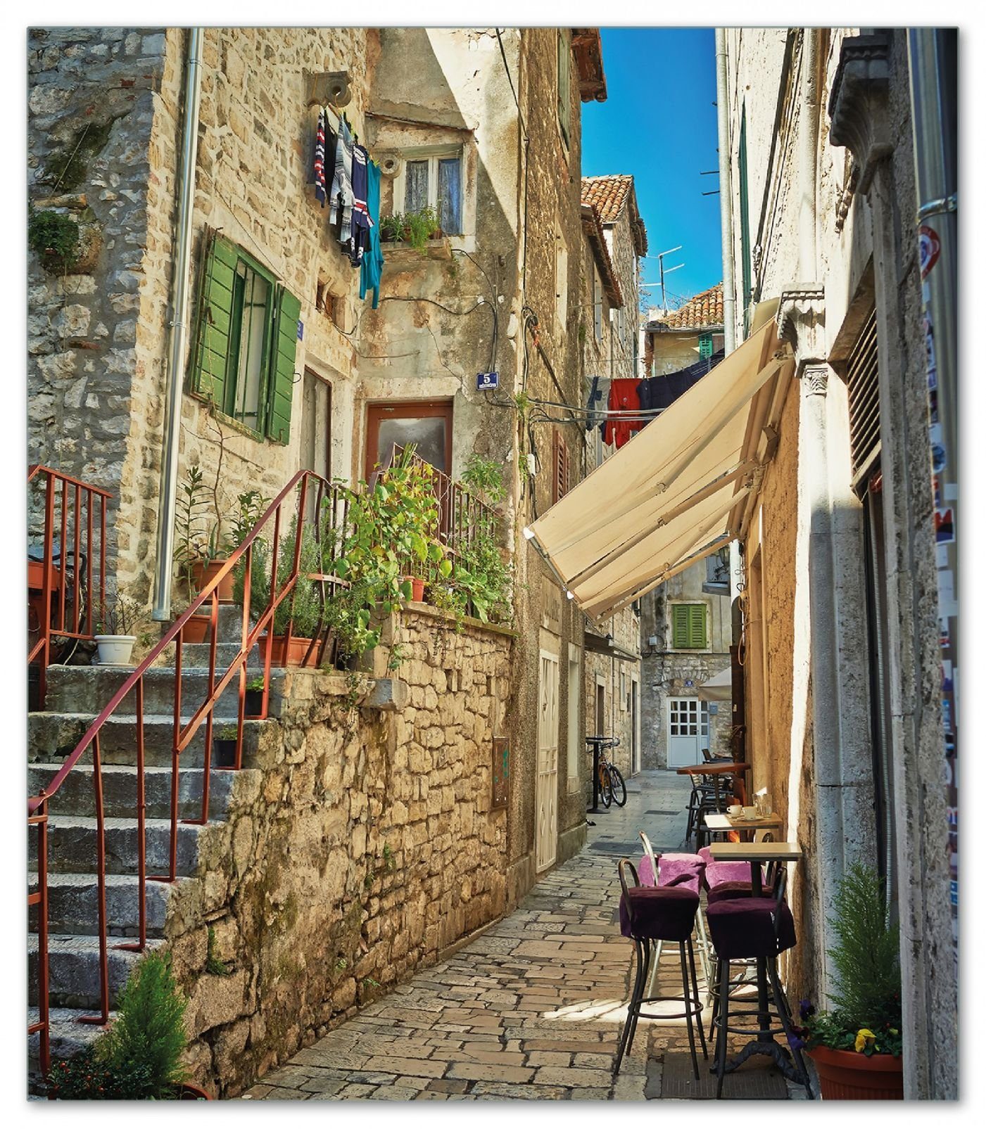 Wallario Herd Abdeckplatte Romantische Gasse In Kroatien Mitten In Der
