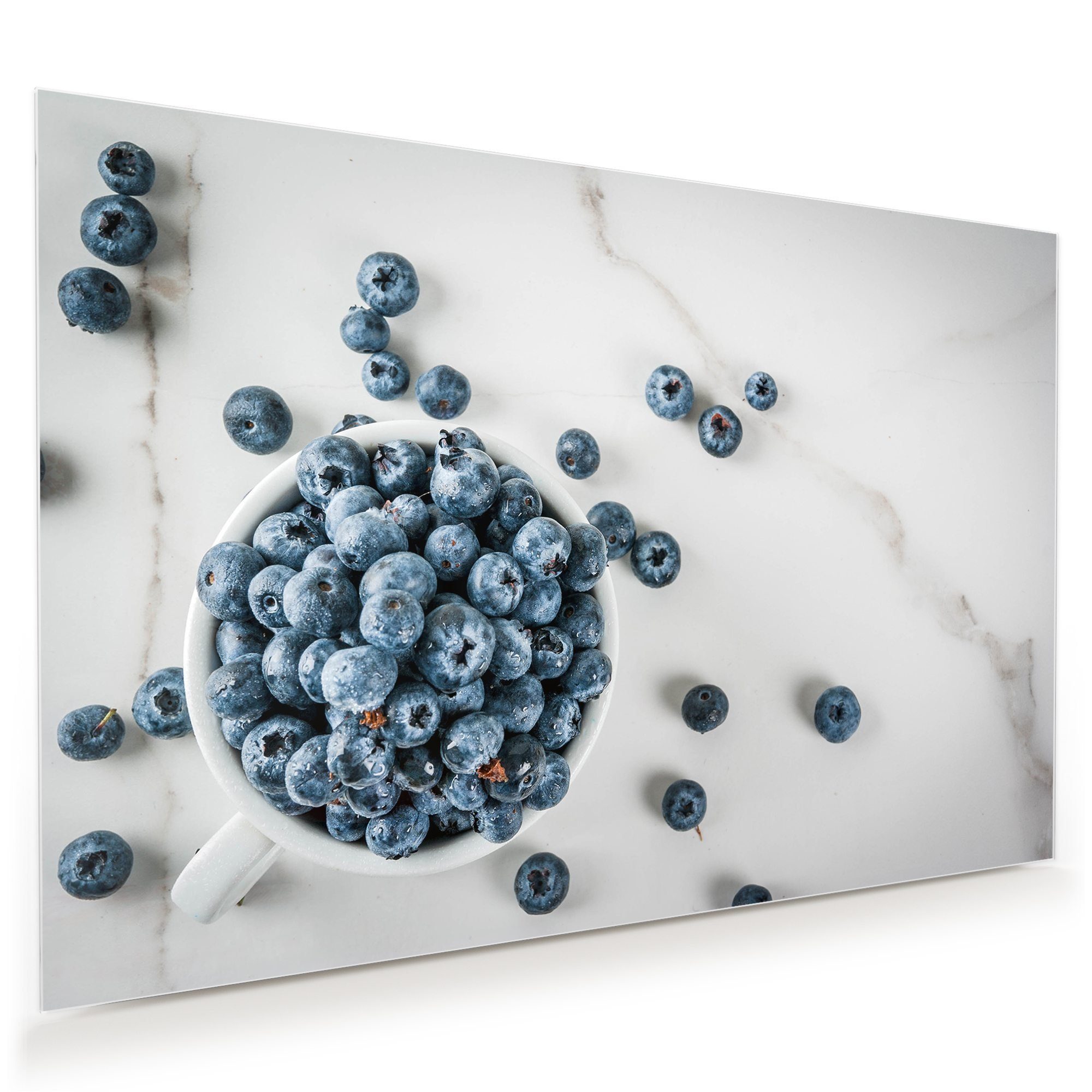 Primedeco Glasbild Wandbild Heidelbeeren In Schale Mit Aufhängung Früchte