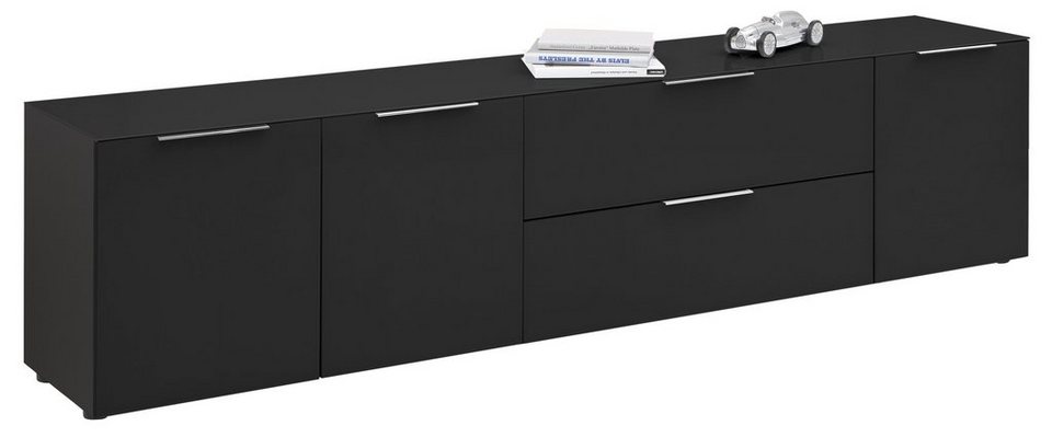 Möbelando Lowboard 78396561 Bxhxt 226x54x40 Cm In Anthrazit Glas