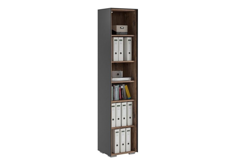 Möbelando Regal 15696540 Bxhxt 43x199x37 Cm In Anthrazit Zinneiche