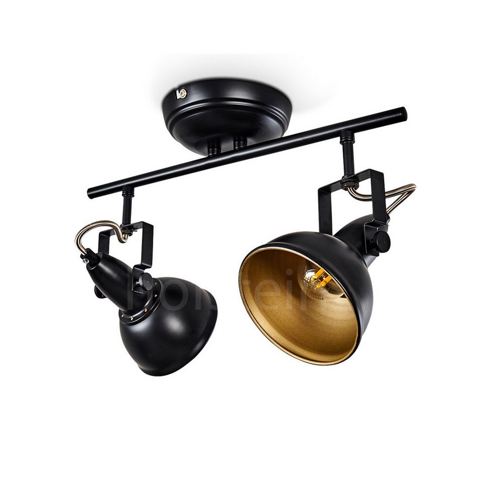 Hofstein Deckenleuchte Arazane Deckenlampe Aus Metall In Schwarzgold