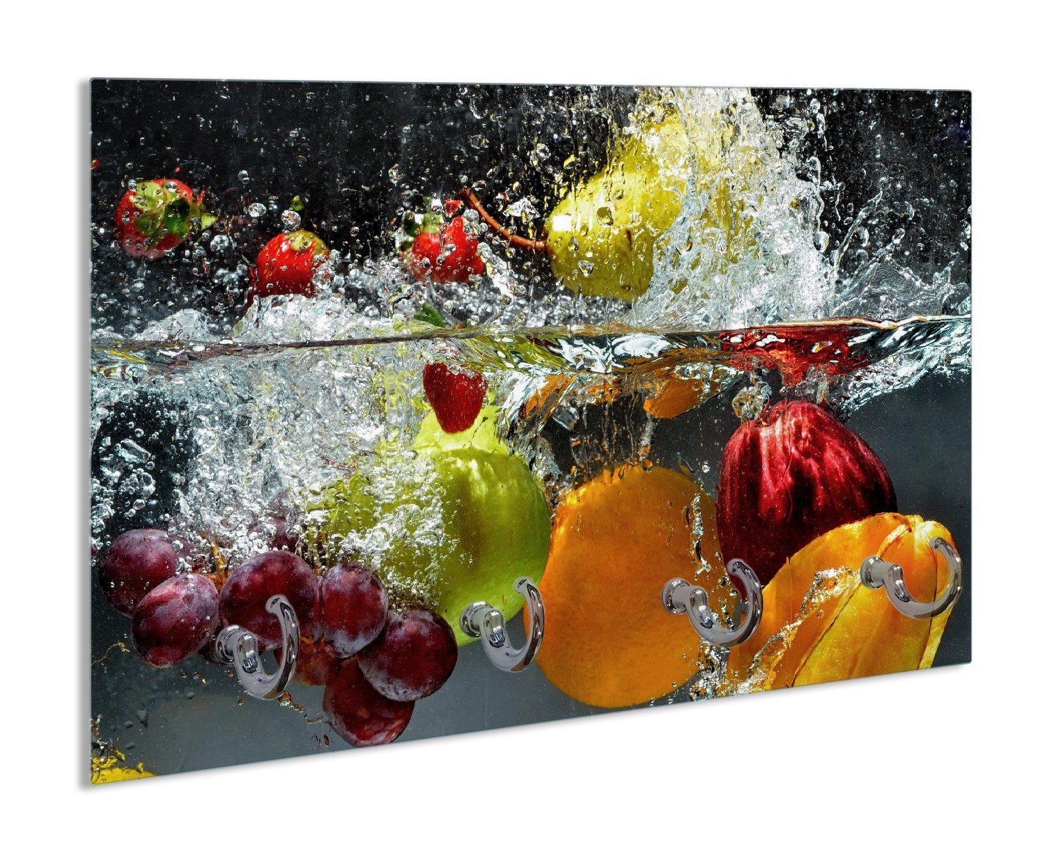 Wallario Schlüsselbrett Früchte Im Und Unter Wasser Splashing Fruits