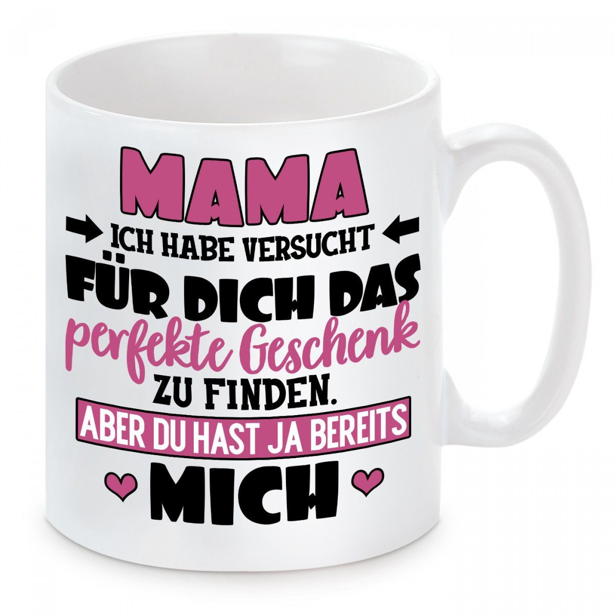 Herzbotschaft Tasse Kaffeebecher mit Motiv Mama ich habe versucht, Keramik, Kaffeetasse ...