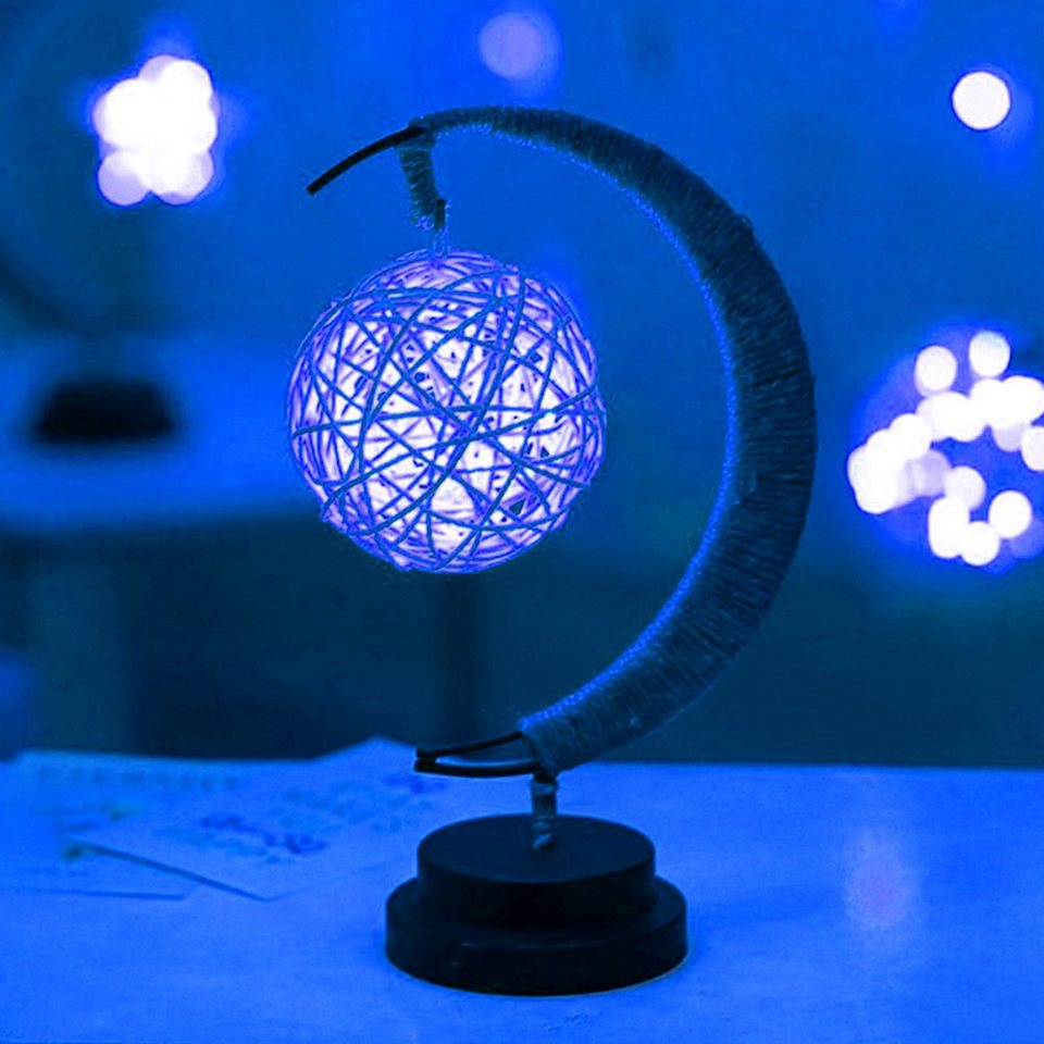Rosnek Led Dekolicht Led Nachtlicht Glas Rattan Ball Dekolicht Mit