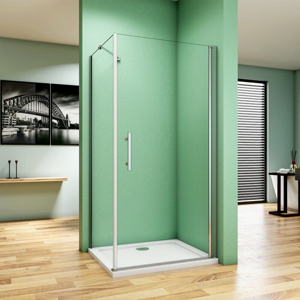 Duschspa Eckdusche 185cm Esg Nano Glas Eckeinstieg Duschkabine Drehtür