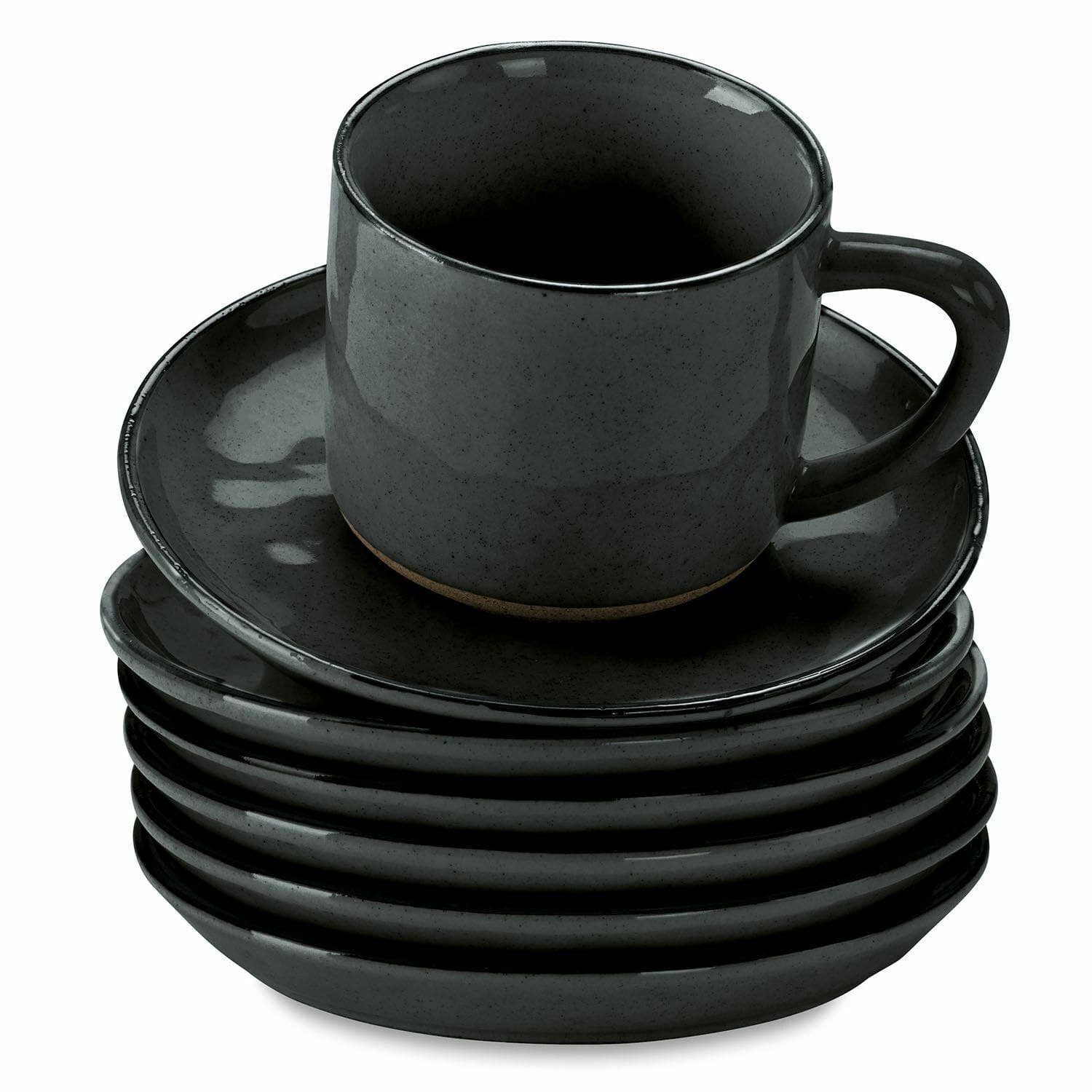 Mirabeau Geschirr Set Tasse Mit Untertasse 6er Set Biarré Schwarz