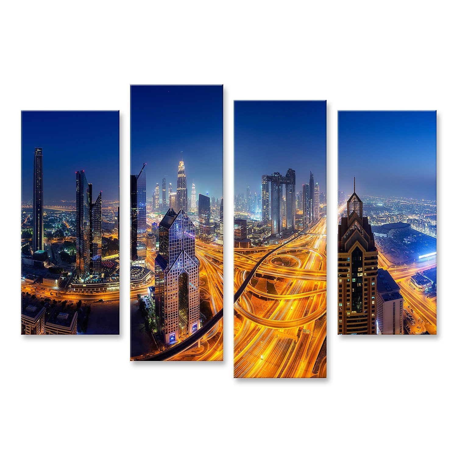Islandburner Leinwandbild Bild Auf Leinwand Dubai Skyline Nacht