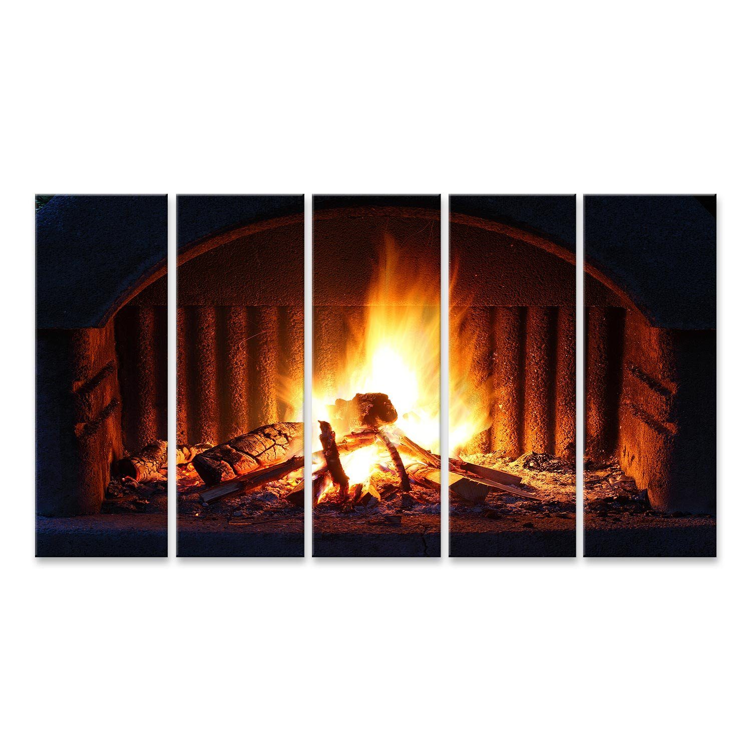 Islandburner Leinwandbild Bild Auf Leinwand Kamin Mit Feuer In Der