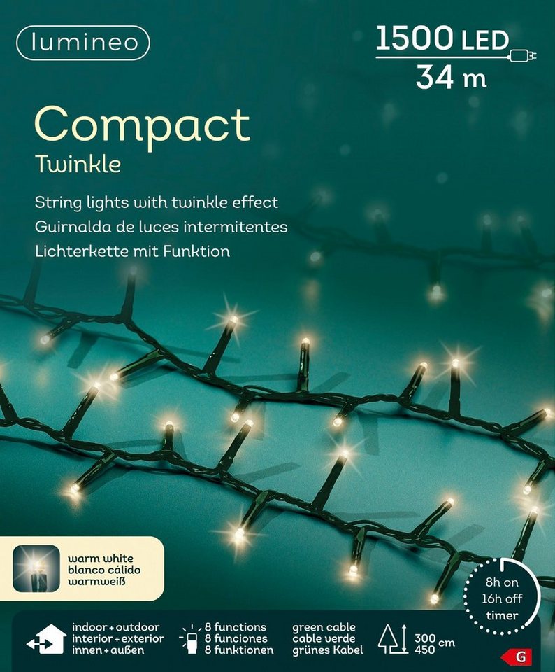 Lumineo Led Lichterkette Lumineo Lichterkette Compact Twinkle 1500 Led