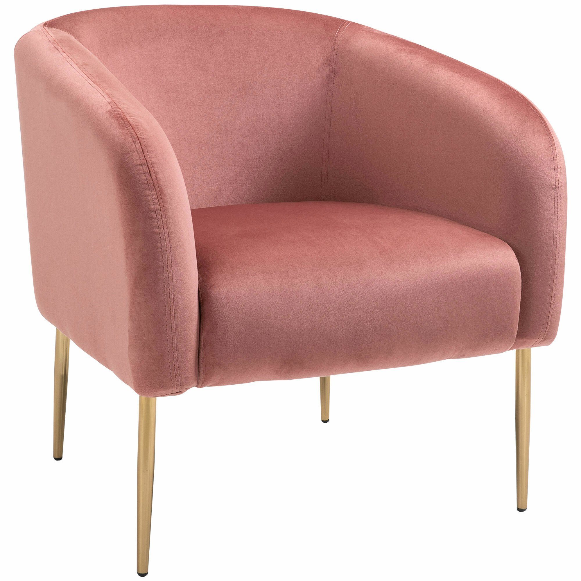 HOMCOM Sessel »Sessel aus Samt«, Akzentuierter Stuhl im Wannendesign ...