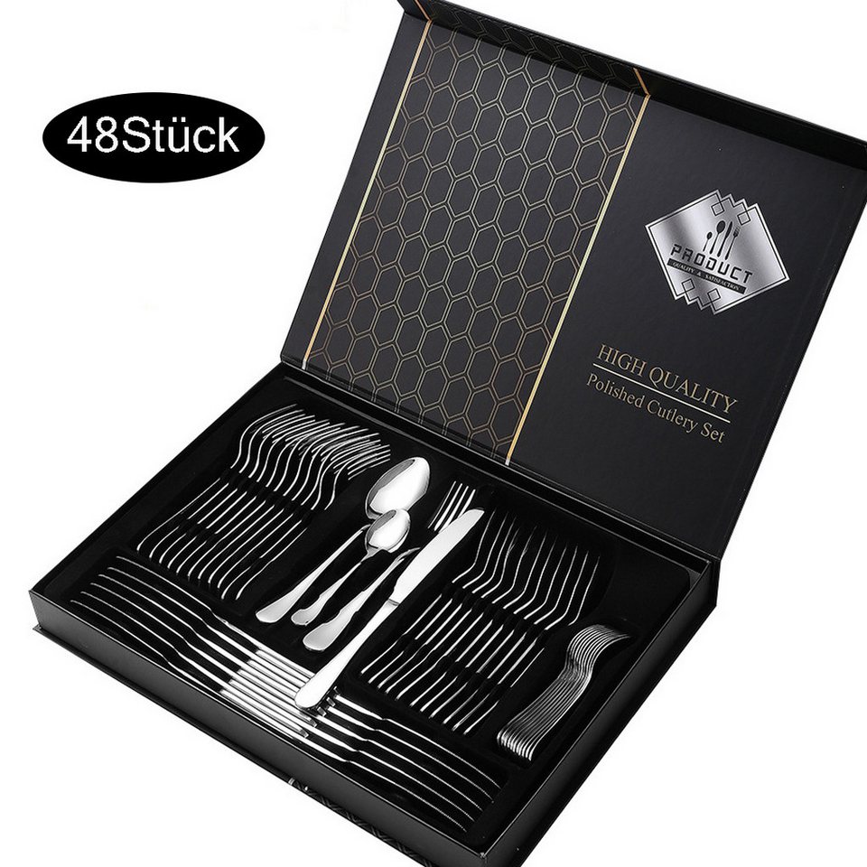 Rweuoq Besteck Set 48 Teilig Besteckset Essbesteck Set Mit Messer