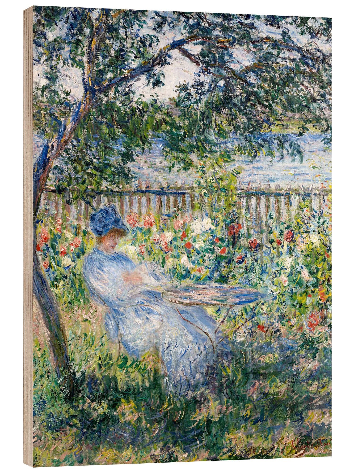 Posterlounge Holzbild Claude Monet La Terrasse Wohnzimmer