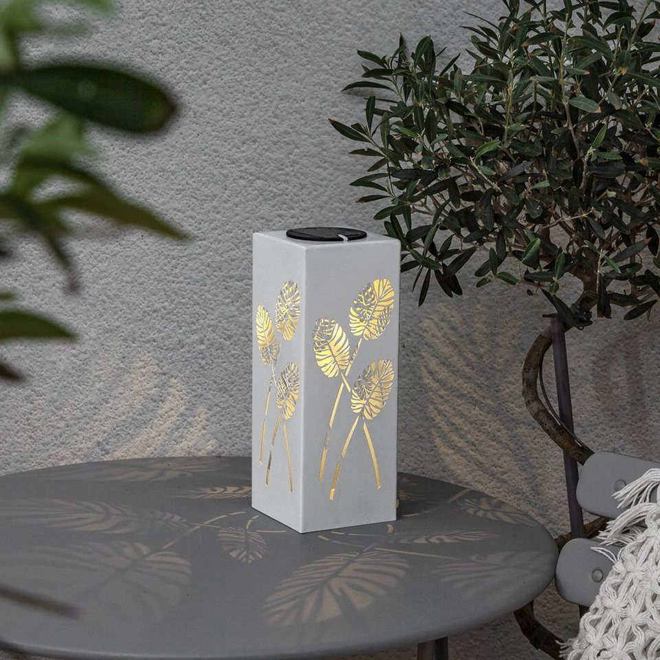 Star Trading Led Laterne Led Solar Dekoleuchte Mit Blattmuster 3in1