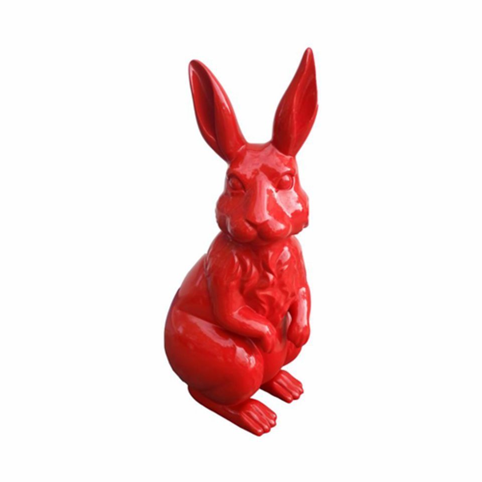 Jvmoebel Skulptur Garten Dekoration Roter Hase Statue Figur Deko
