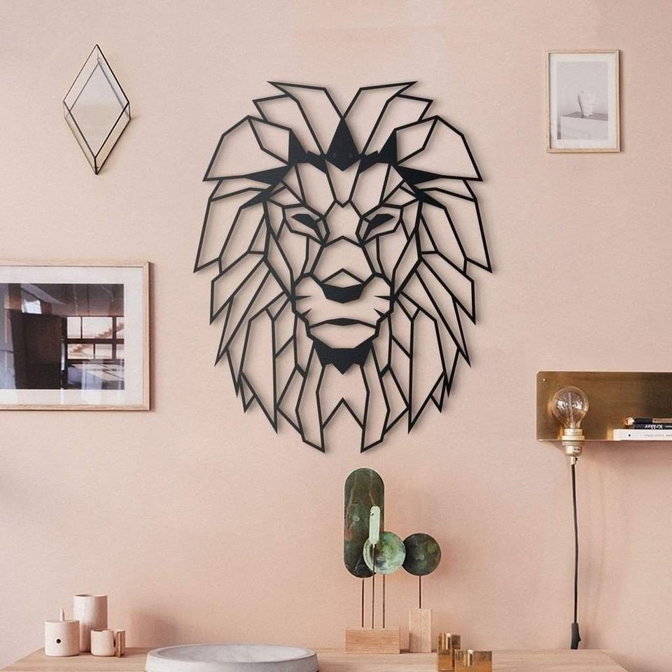 Hoagard Metall Wanddekoobjekt Löwenkopf Natur Afrika Wild Wandbild