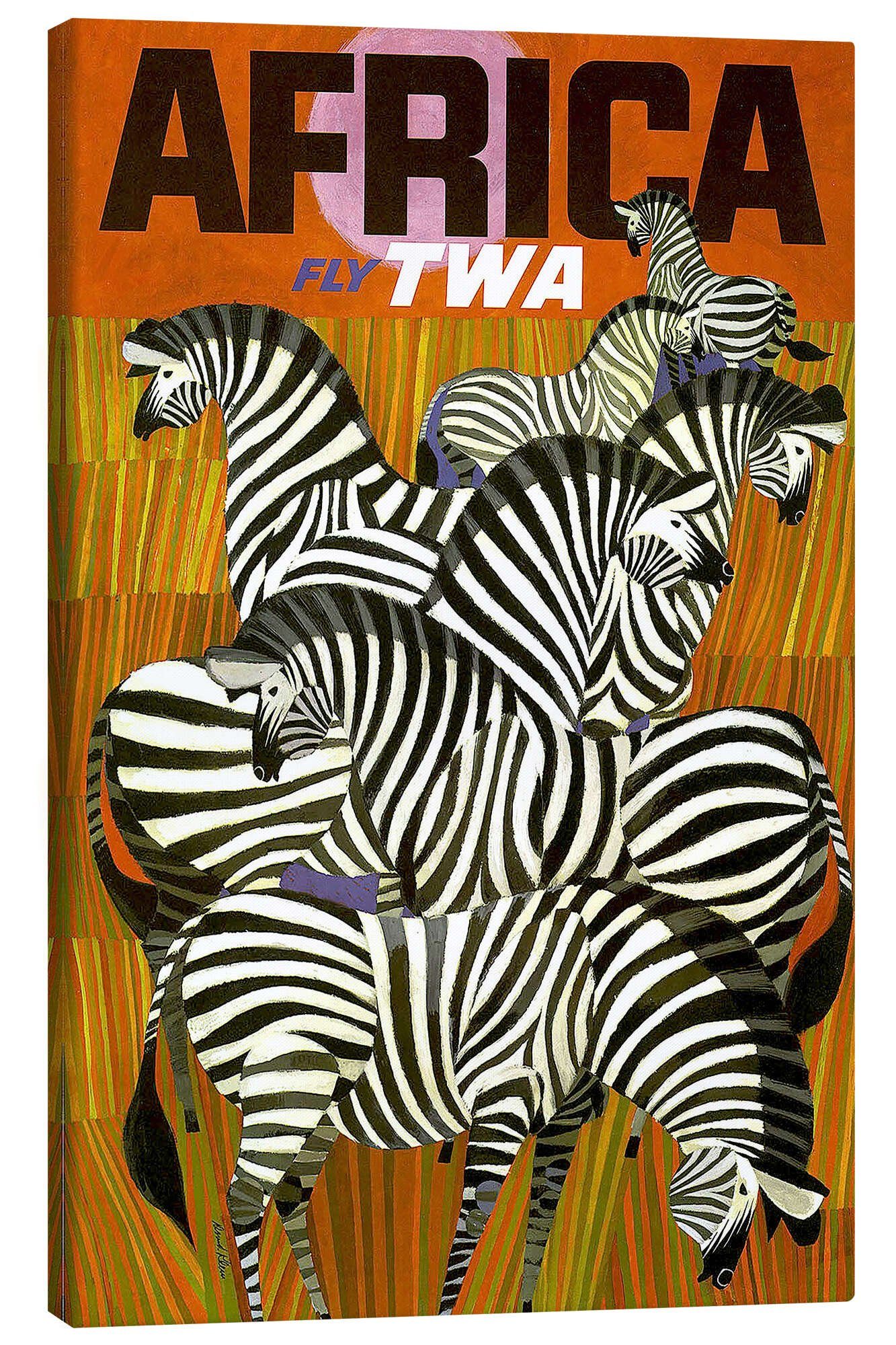 Posterlounge Leinwandbild Vintage Travel Collection Africa Fly Twa