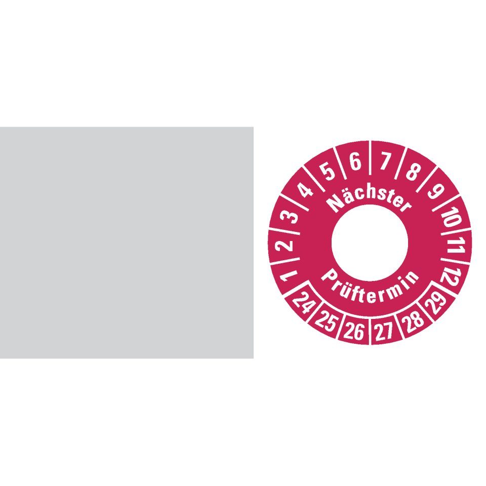 König Werbeanlagen Hinweisschild Aufkleber I Kabelprüfplakette Nächster Prüftermin 24-29, rot ...