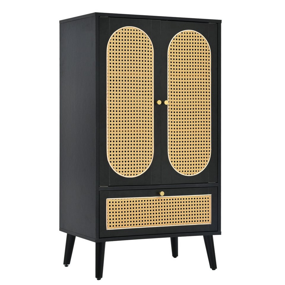 Modfu Kommode Highboard Esszimmerschrank Bücherregal Rattan Design Mit